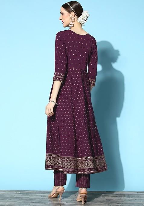 Buy Women Women Ethnic Motifs Poly Crepe Hyper Texture Kurta Set ...