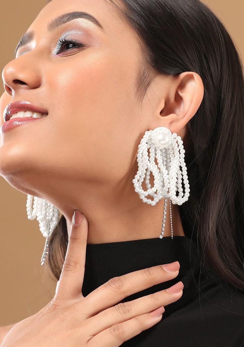 Big drop hot earrings Gold Women