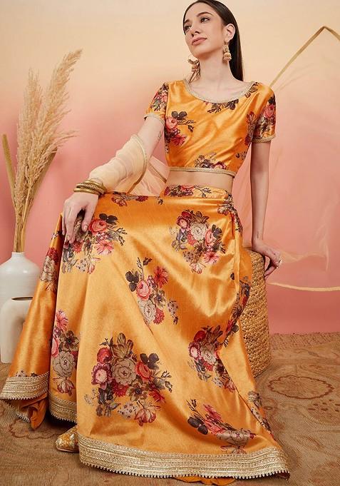 Buy Women Floral Printed Changra Lehenga Choli With Dupatta - 25531858 ...