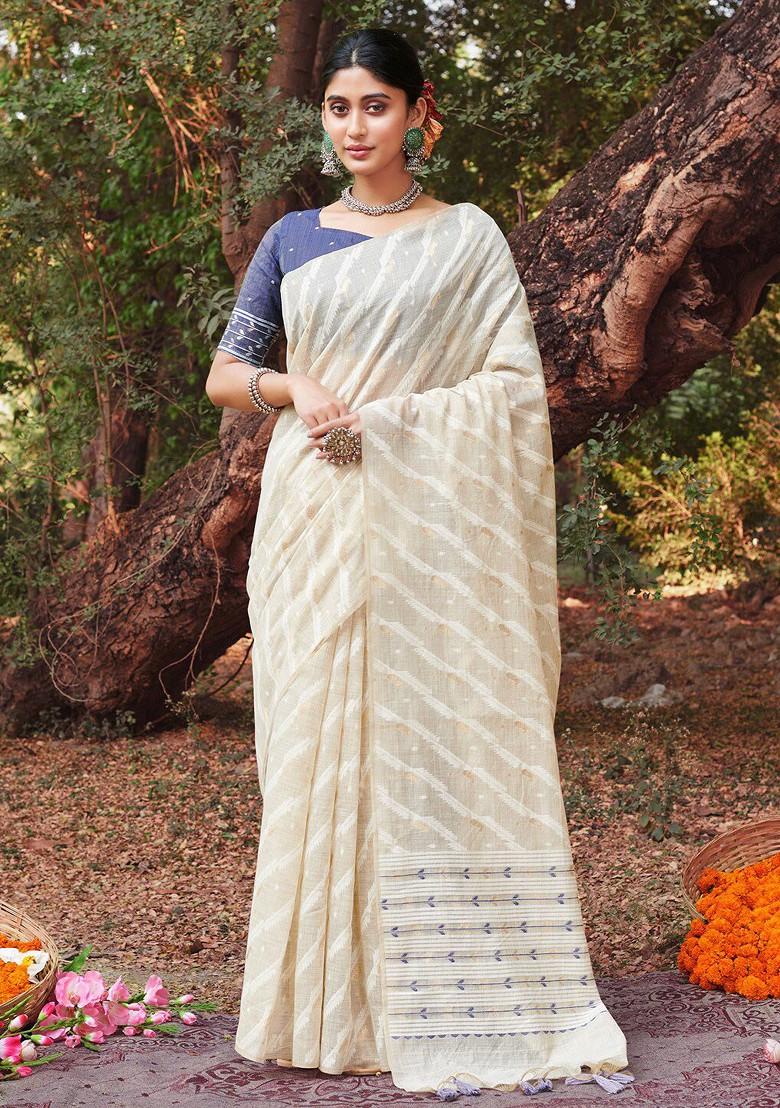 Buy Women online Striped Woven Design Saree