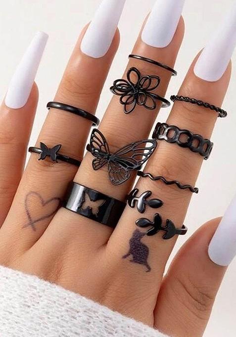 Buy Women Set Of 10 Adjustable Finger Rings - 29963582 - Fashion ...