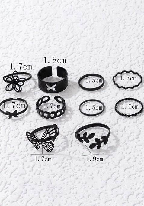 Buy Women Set Of 10 Adjustable Finger Rings - 29963582 - Fashion ...