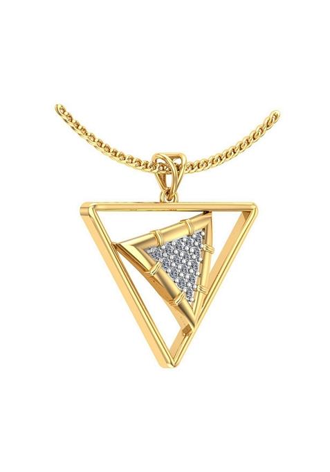 Buy Women Indya X Senco Sleek Triangle Trend Diamond Pendant - FJP00518 ...