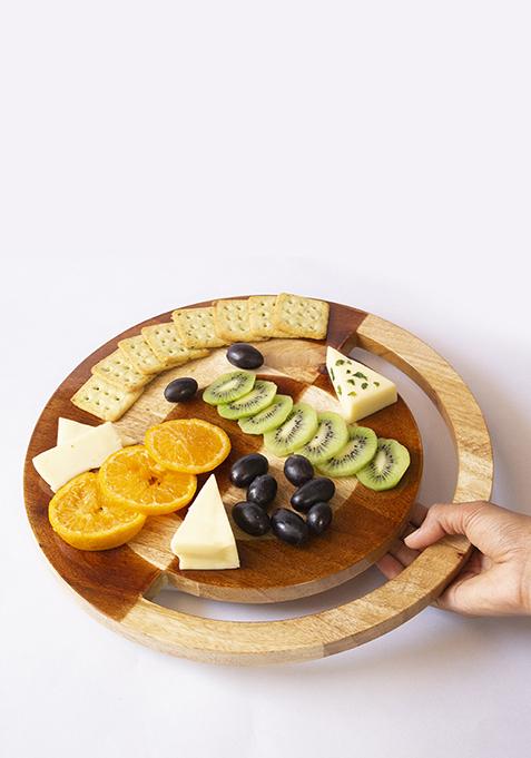 Buy Women Multi Twohued Cheese Platter - HDR00233 - Home Decor - Indya