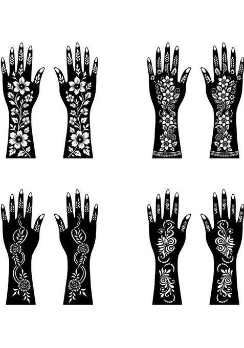 Buy Women Festival Combo Mehndi Stencil Sticker Combo For Women And ...