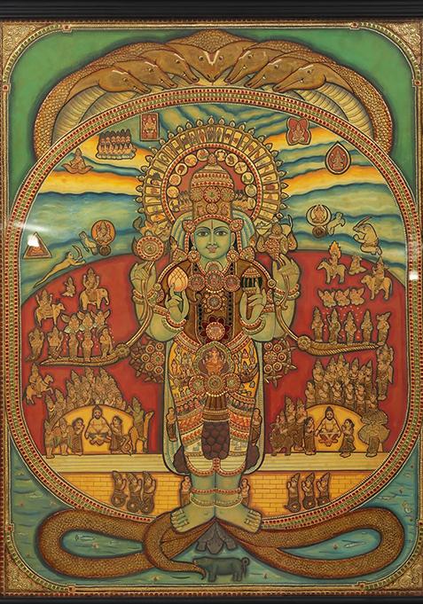 Buy Women The Cosmic Form Of Lord Krishna Vishvarupamtanjore Painting ...