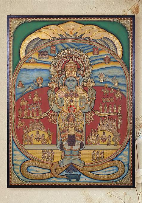 Buy Women The Cosmic Form Of Lord Krishna Tanjore Painting - HPT00551 ...