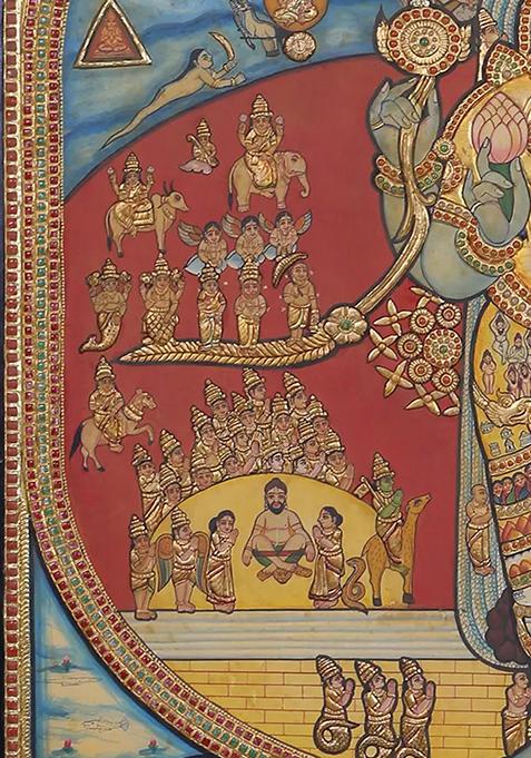 Buy Women The Cosmic Form Of Lord Krishna Tanjore Painting - HPT00551 ...