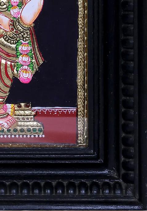 Buy Women Standing Navaneeta Krishna Tanjore Painting 24K Gold ...
