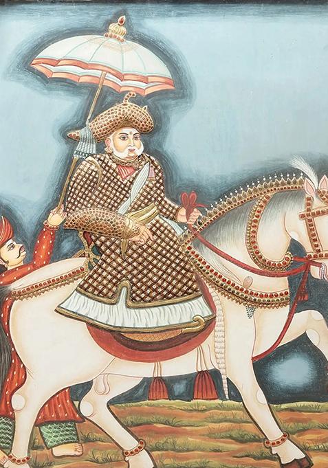 Buy Women Majestic Legacy Handmade Raja Serfoji Tanjore Painting ...