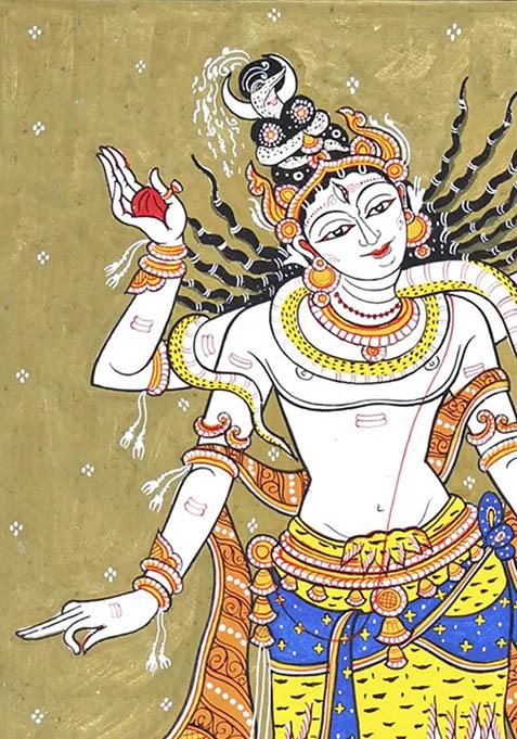 Buy Women Standing Lord Shiva With Devi Ganga And Yamuna Traditional ...