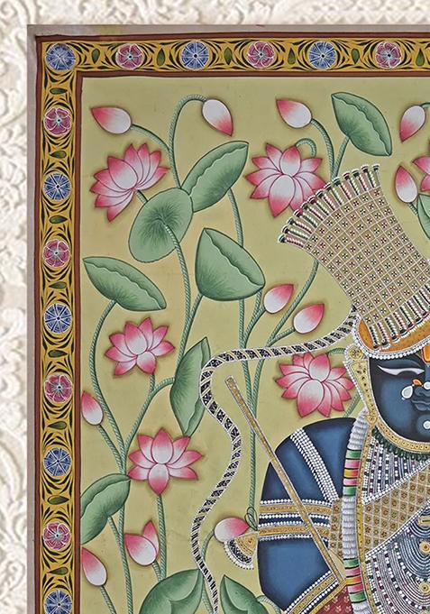 Buy Women Standing Shrinathji With Kamal Talai Pichwai Painting ...