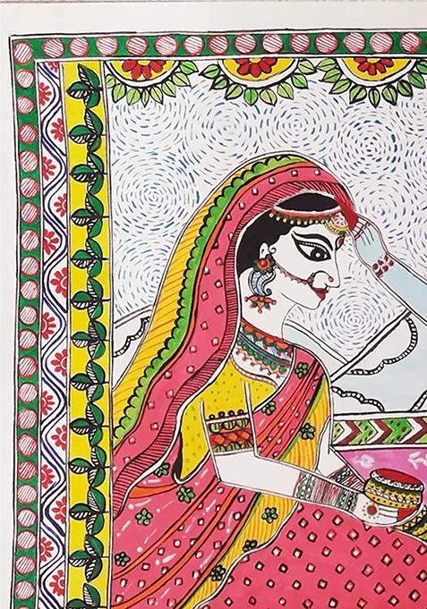 Buy Women Shiv Parvati Vivah Madhubani Painting Traditional Indian Folk ...