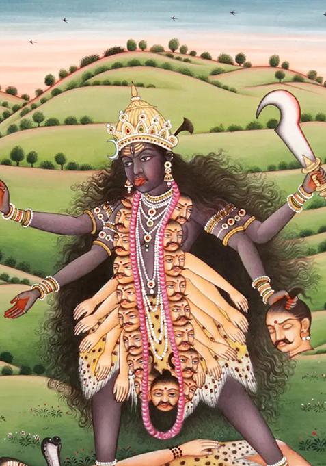 Buy Women Mahavidya Kali Fierce Beauty With Flowing Locks And Bloodied ...