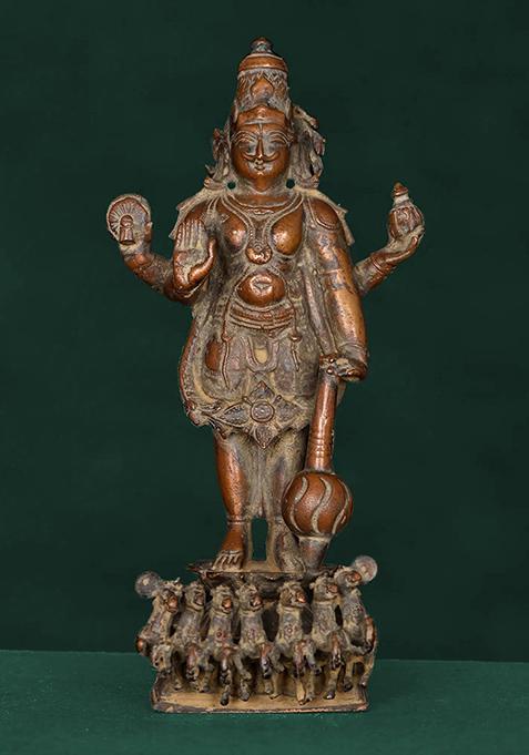 Buy Women Lord Surya Copper Statue Divine Sun God Idol For Energy And ...