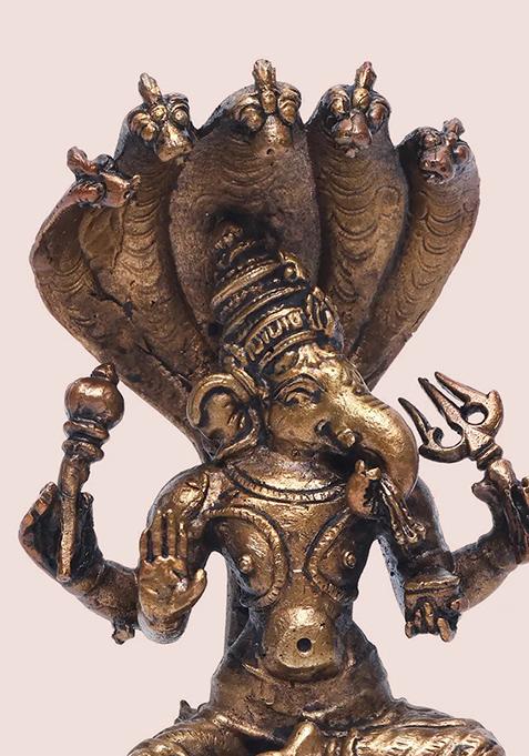 Buy Women Divine Lord Ganesha With Protective Serpent 5 Inch Idol ...
