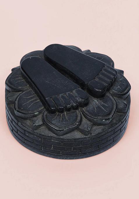Buy Women Small Charan Paduka In Black Stone Symbol Of Devotion And ...