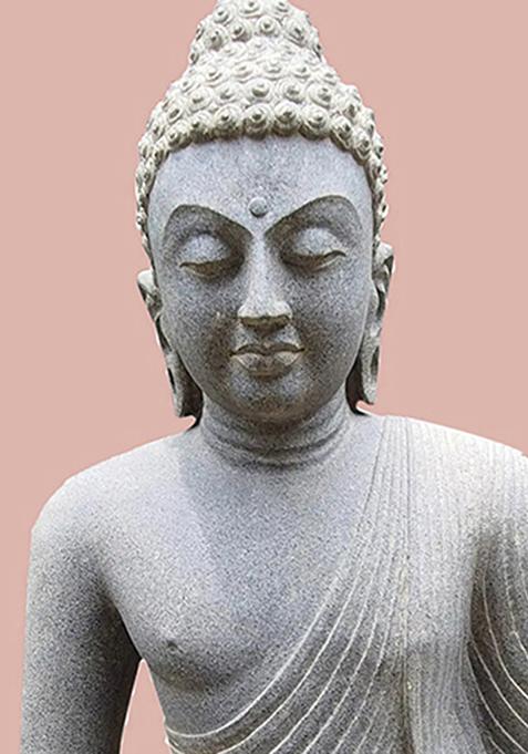 Buy Women Meditating Gautam Buddha Seated On Asana 36 Inch Black Stone ...