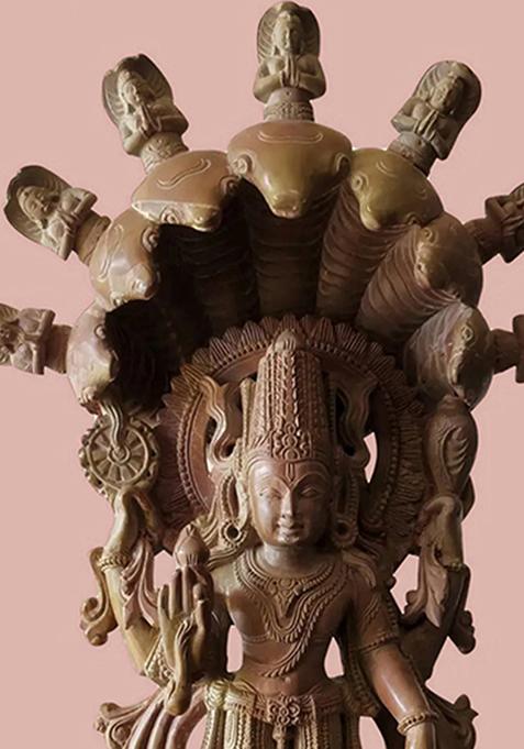 Buy Women Divine Lord Vishnu With Sheshnag On Tortoise Pedestal 18 Inch ...