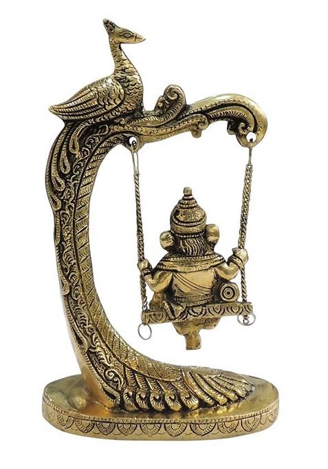 Buy Women Brass Konch Shankh Stand - HST01474 - Brass Statues - Indya