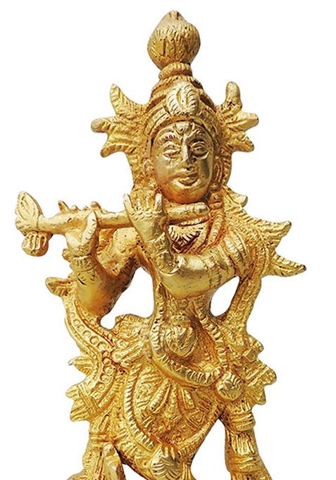 Buy Women Brass Krishna Normal Statue - HST02087 - Brass Statues - Indya