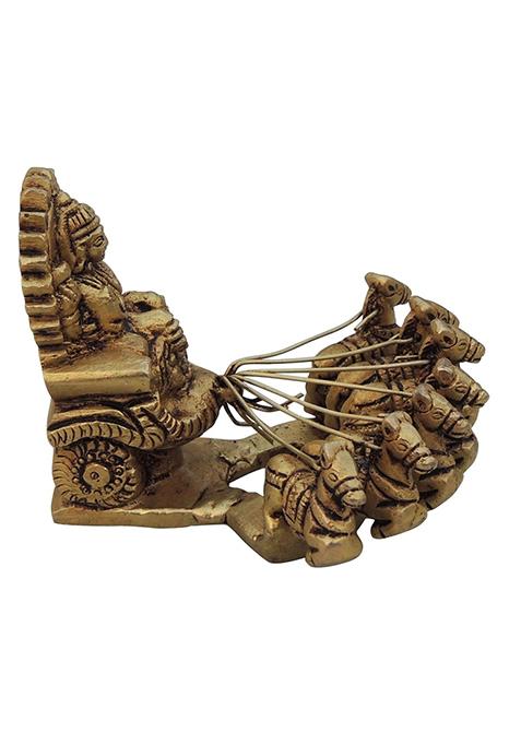 Buy Women Brass Show Piece Surya Dev Rath Statue - HST02326 - Brass ...