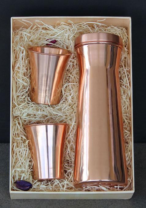 Buy Women Copper Glossy Copper Flask Set - HUT00122 - Kitchen & Dining ...