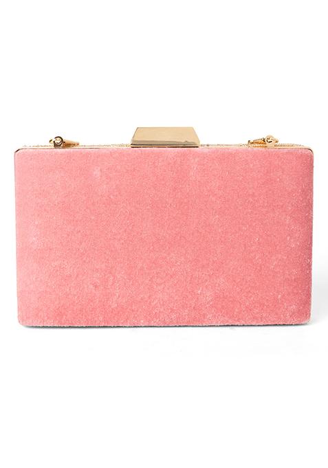 Buy Women Pastel Pink Bead Embroidered Clutch - IBG00137 - Beaded - Indya