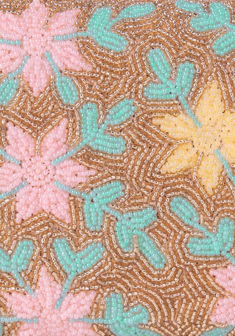 Buy Women Pink Bead Embroidered Clutch - IBG00158 - Beaded - Indya