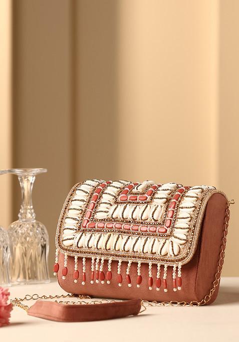 Buy Women Mauve Sea Shell Hand Bag - IBG00216 - Gifts for her - Indya