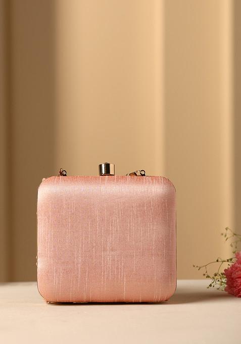 Buy Women Peach Floral Embroidered Clutch Bag - IBG00250 - Gifts for ...