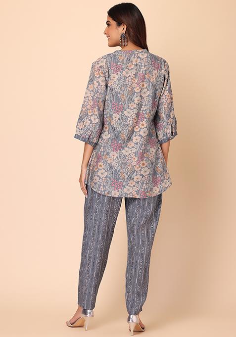 Buy Women Grey Muslin Short Top And Pants (Set Of 2) - ICO00419 - Two ...