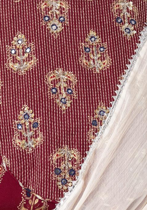 Buy Women Ivory Cotton Dupatta With Lace Detailing - IDP00224 - Dupatta ...