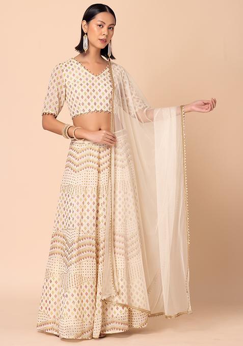 Buy Women Ivory Solid Mesh Dupatta - IDP00276 - RTW - Indya