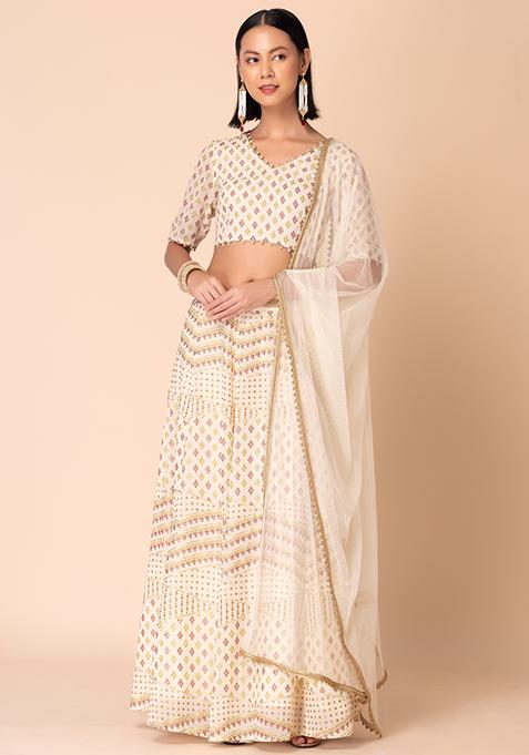 Buy Women Ivory Solid Mesh Dupatta - IDP00276 - RTW - Indya