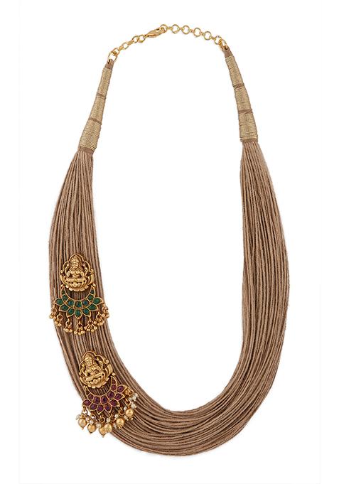 Buy Women Beige Necklace With Temple Pendant - IJN00068 - Temple ...