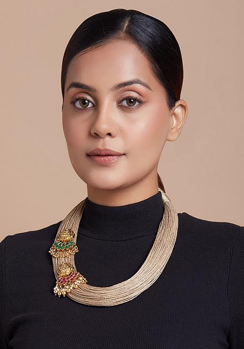Buy Women Beige Necklace With Temple Pendant - IJN00068 - Temple ...
