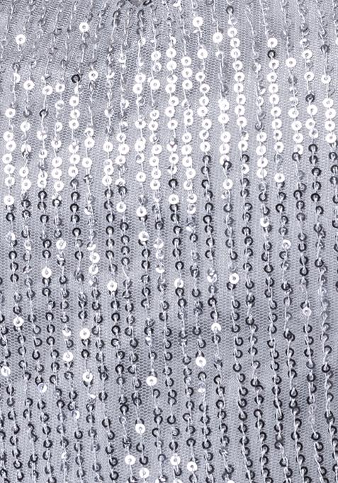 Buy Women Grey Sequin Embroidered Gown - ILG00015 - Salwar Kameez - Indya