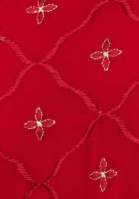 Buy Women Berry Pink Embroidered Sharara Set With Floral Embroidered ...