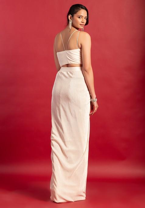 Buy Women Ivory Embellished Organza Jacket Set With Embellished Blouse ...