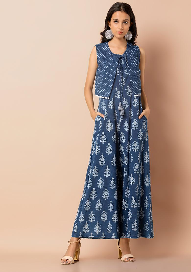 Latest Jumpsuits Blue cheapest Color Sleeveless