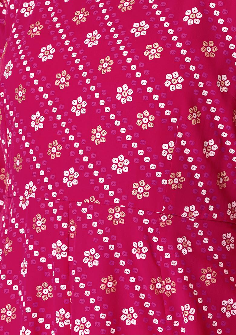 Buy Women Dark Pink Bandhani Print Anarkali Kurta - ITN04345 - Kurtas ...