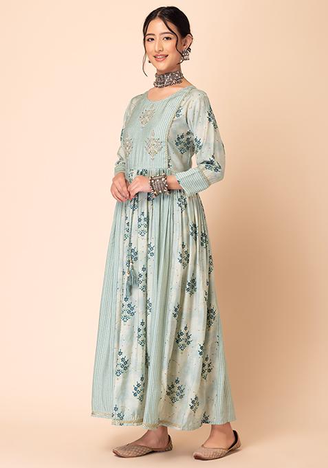 Buy Women Grey Boota Print Maxi Dress - Dresses - Indya | Canada