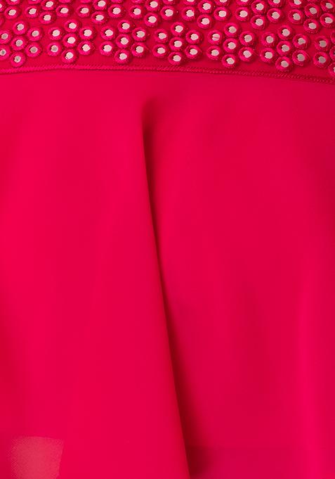 Buy Women Pink Mirror Off Shoulder Ruffled Top Rtw Indya