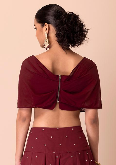 Buy Women Maroon Drop Shoulder Blouse - ITP01162 - Tops And Blouses - Indya