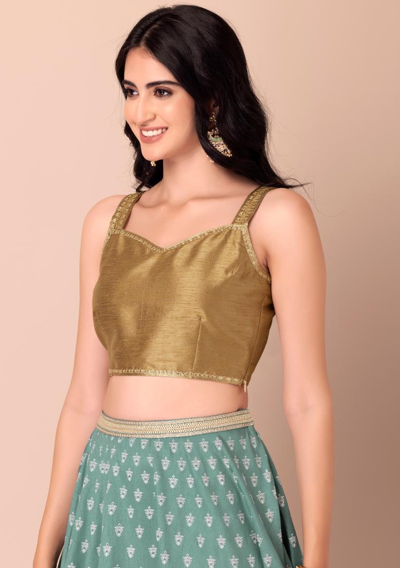 Buy Women Gold Sleeveless Blouse - ITP01205 - RTW - Indya