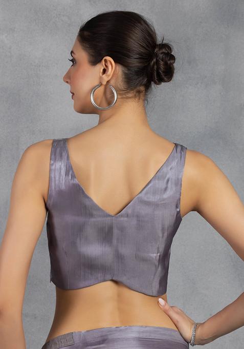 Buy Women Grey Floral Embellished Shimmer Blouse - ITP01550 - Blouses ...