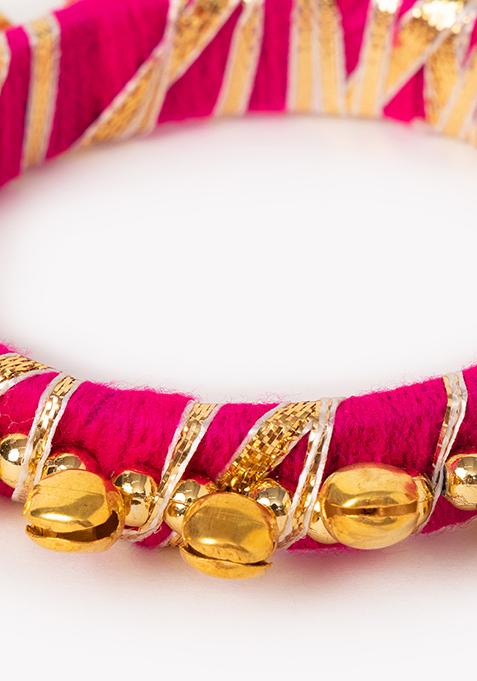 Buy Women Pink Ghungroo Embellished Bangles (Set Of 2) - IWE00014 ...