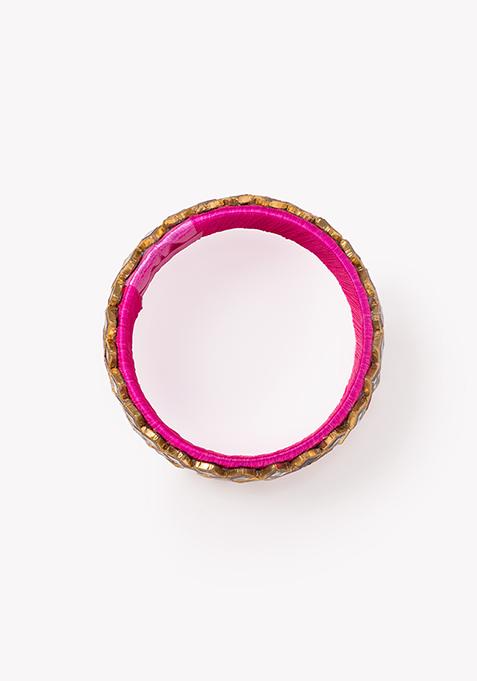 Buy Women Hot Pink Crystal Embellished Bangles (Set Of 2) - IWE00028 ...
