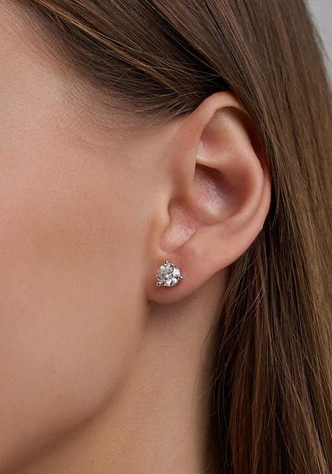 Buy Women 4 Ctw Round Near-Colorless Lab Grown Diamond Three Prong Martini Stud Earrings ...